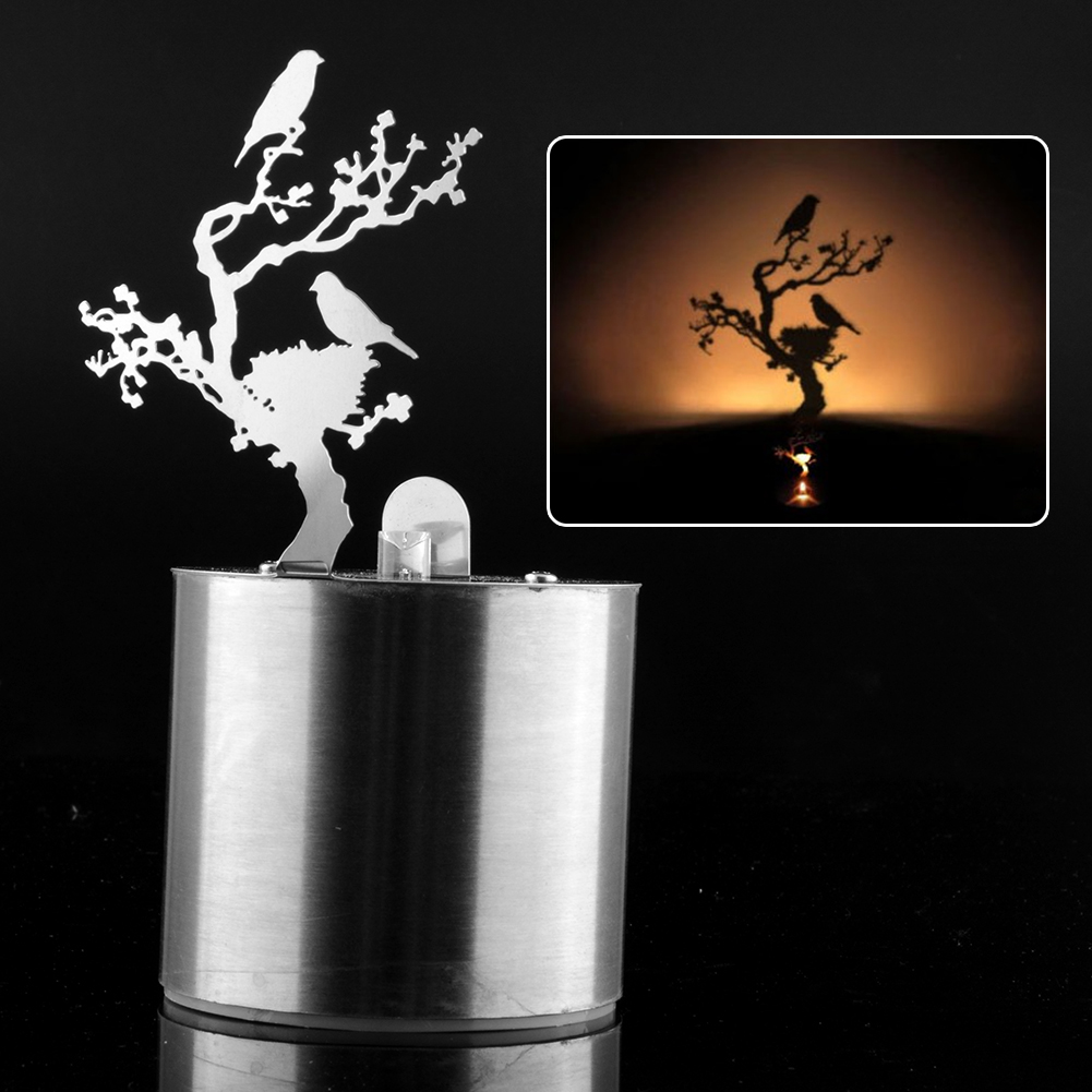 Romantic Dreamlike LED Shadow Projector Candle Timed Night Light ...