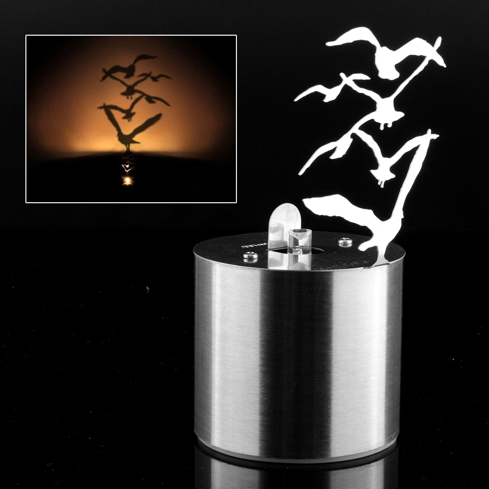 Romantic Dreamlike LED Shadow Projector Candle Timed Night Light ...
