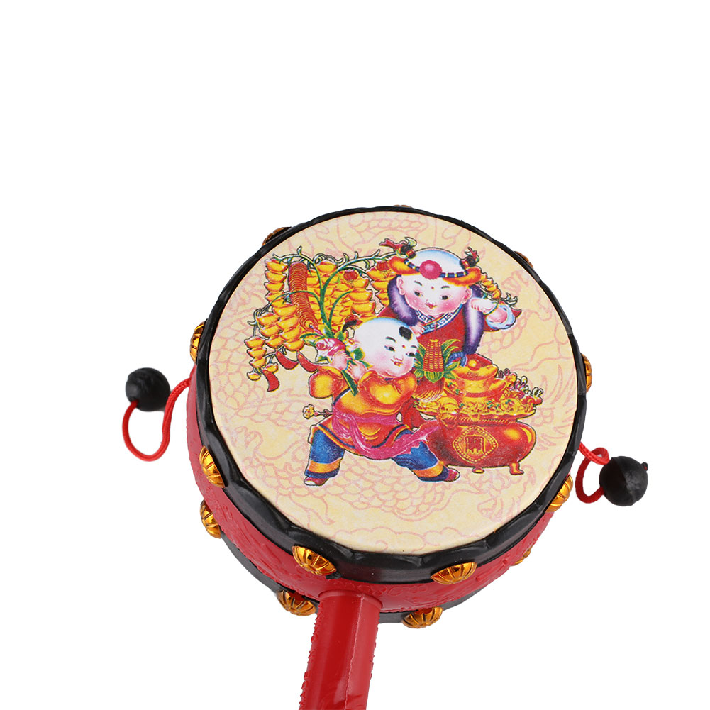 Baby Kids Chinese Traditional Hand Rattle Drum Handbell Child Toys Gift ...