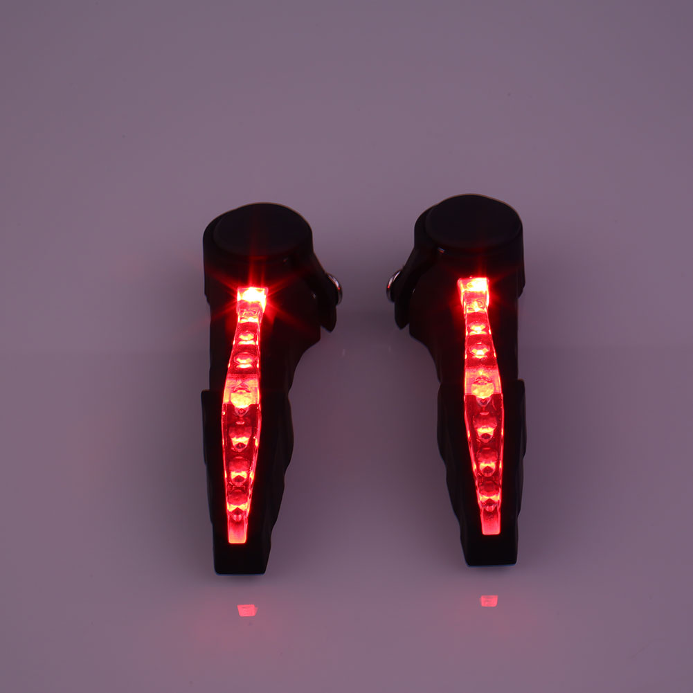 2Pcs Cycling Bicycle Bike Handlebar Grips Handle Bar Ends LED Warning ...